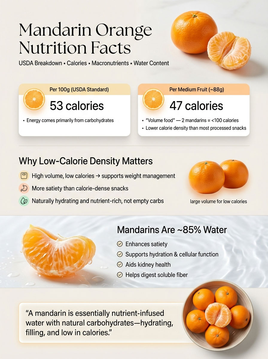 Mandarin Orange Nutrition: Exact Calories, Carbs, GI Score & Surprising ...