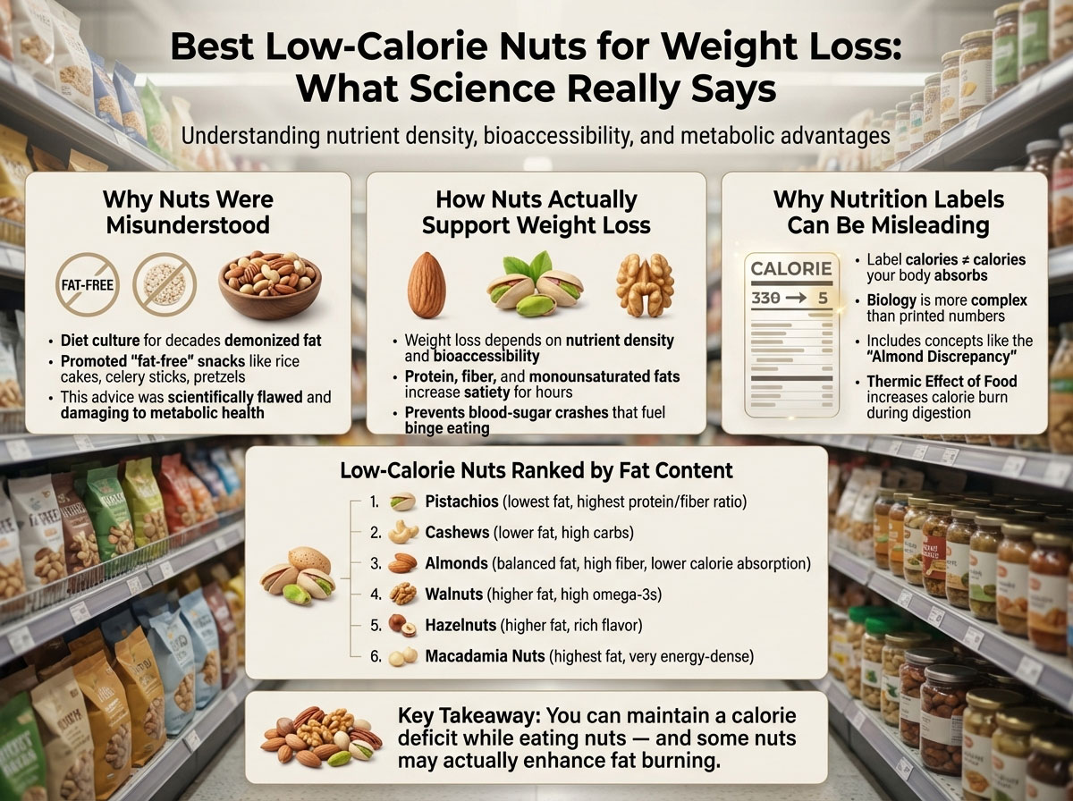 The Best Low Calorie Nuts for Weight Loss (Ranked by Fat Content ...