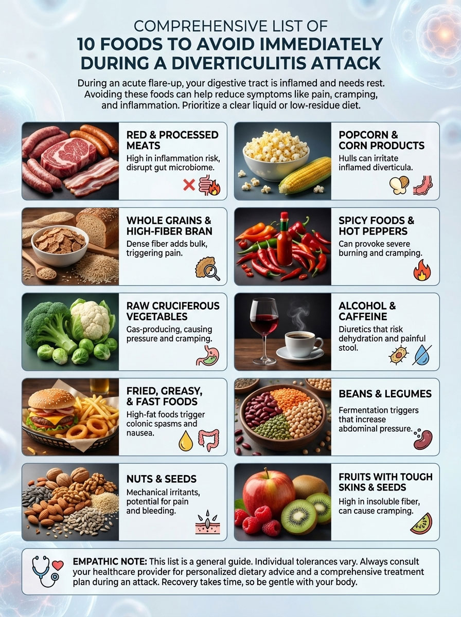 Food for Diverticulitis Flare Up: 10 Foods to Avoid Immediately for ...