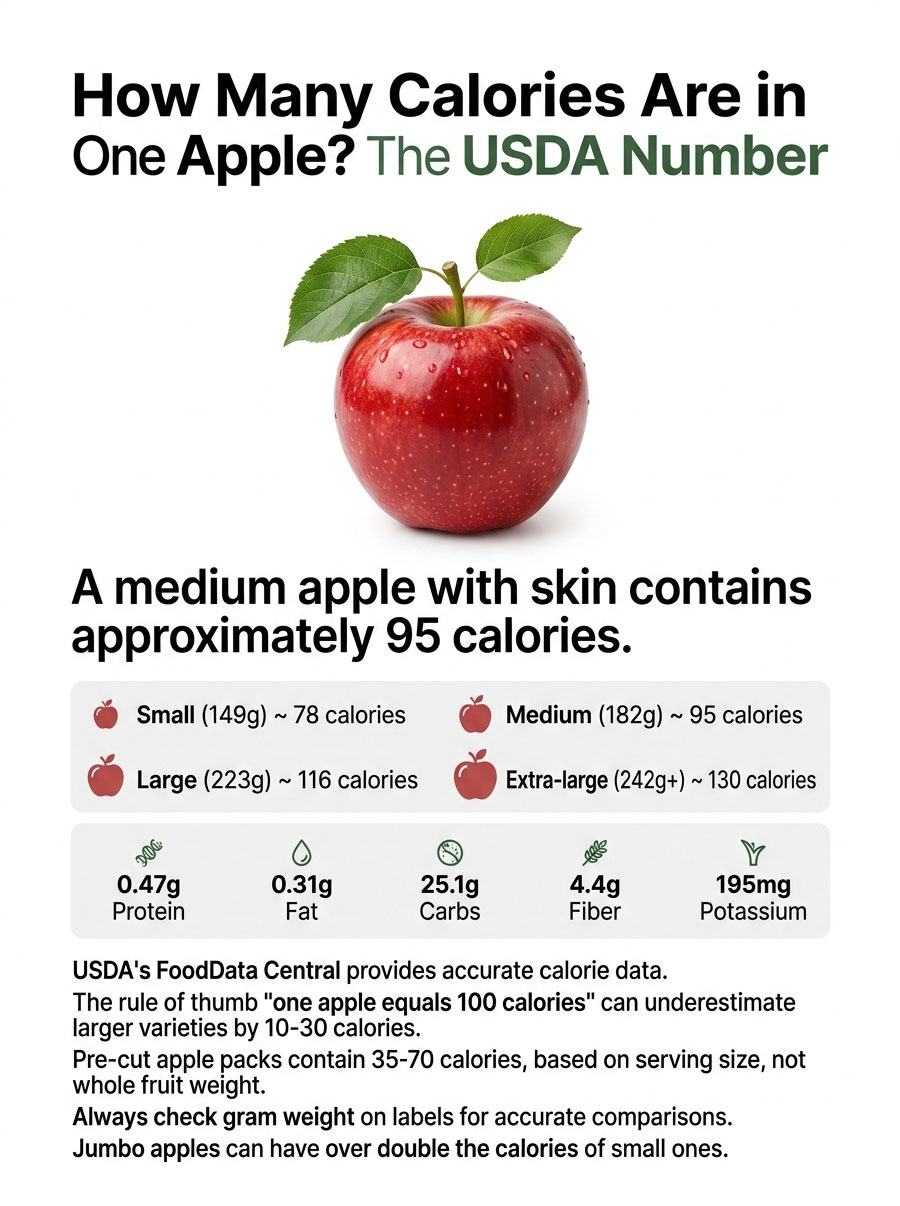 How Many Calories in an Apple? Full USDA Nutrition Breakdown ...